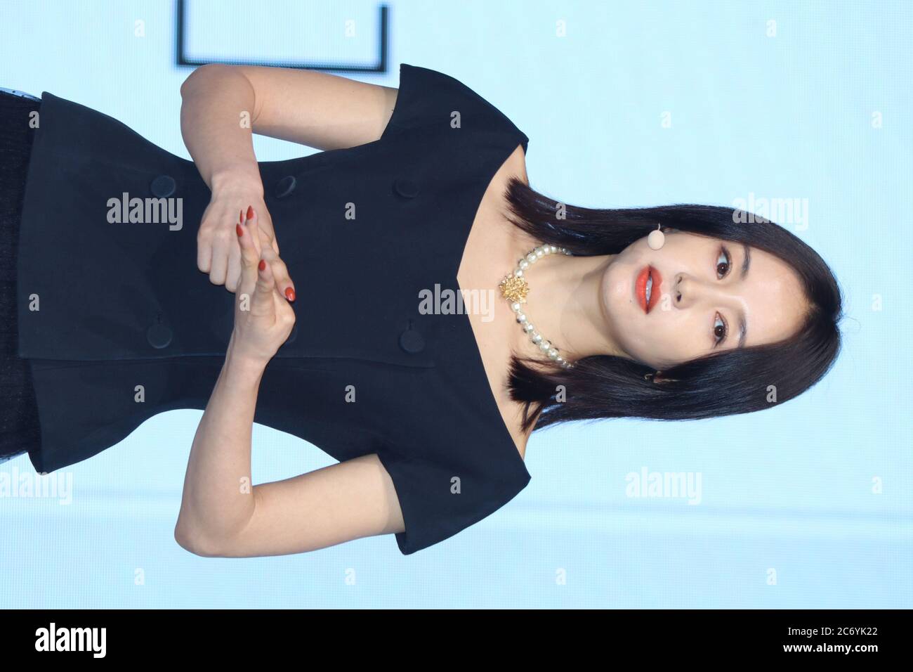 Chinese actress Wang Ziwen, also known as Olivia Wang, attends a forum ...