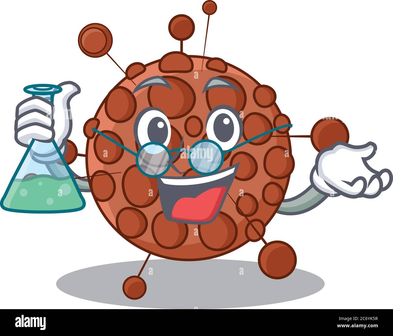 Super Genius Professor of neisseria Caricature character working on a ...