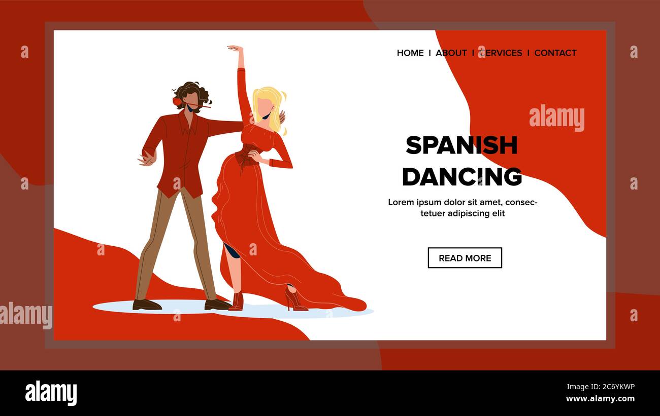 Spanish Dancing Couple Dancers Boy And Girl Vector Stock Vector Image ...