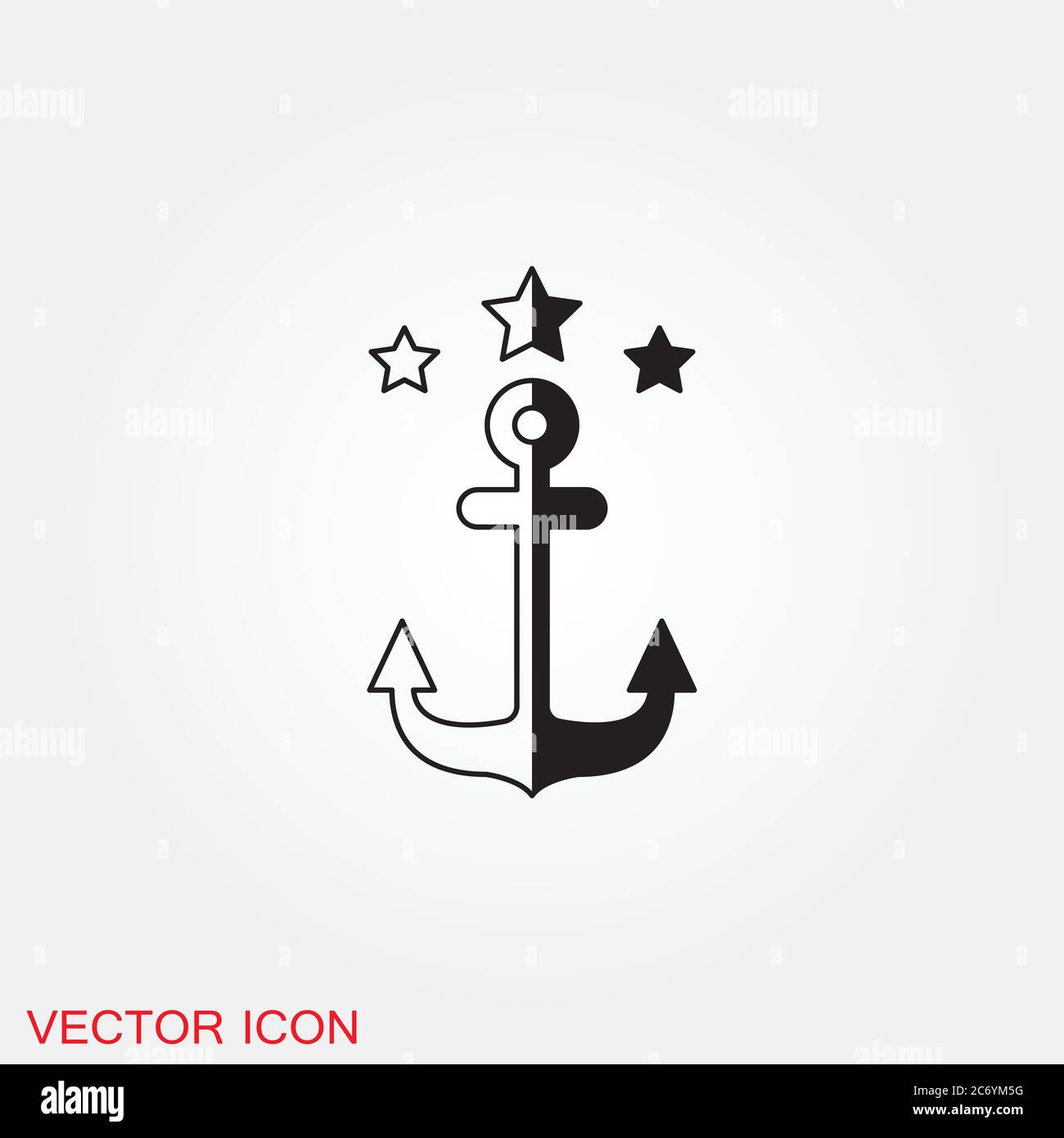 Anchor icon. Anchored flat vector icon for apps and websites Stock ...