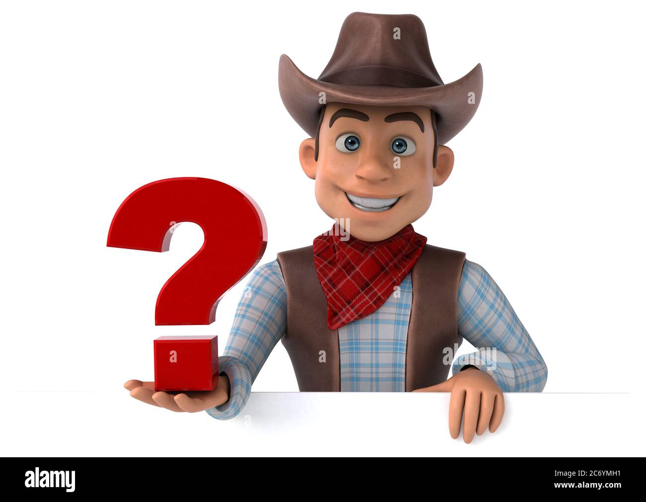 Fun Cowboy - 3D Illustration Stock Photo - Alamy