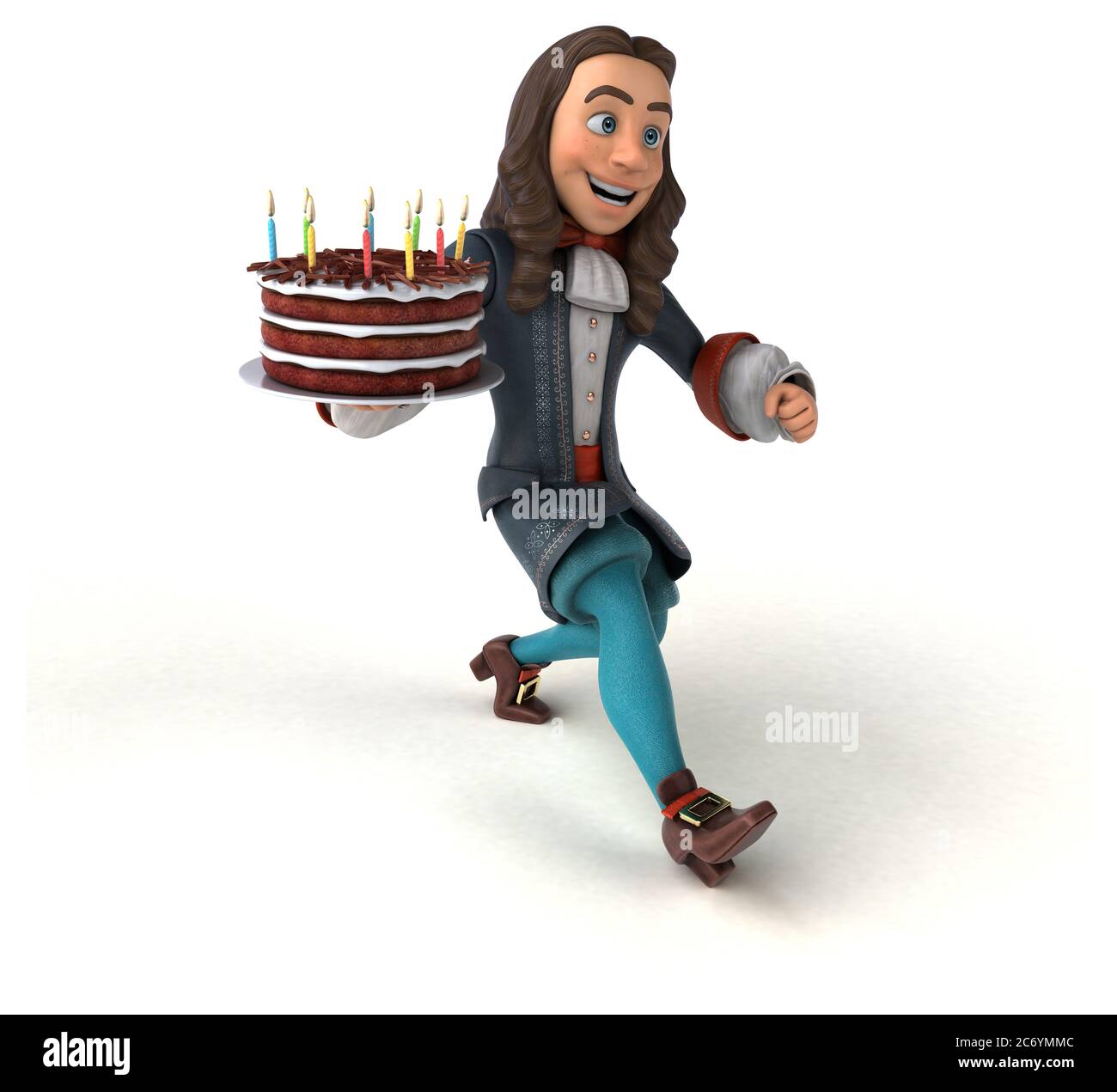 3D Illustration of a cartoon man in historical baroque costume Stock ...