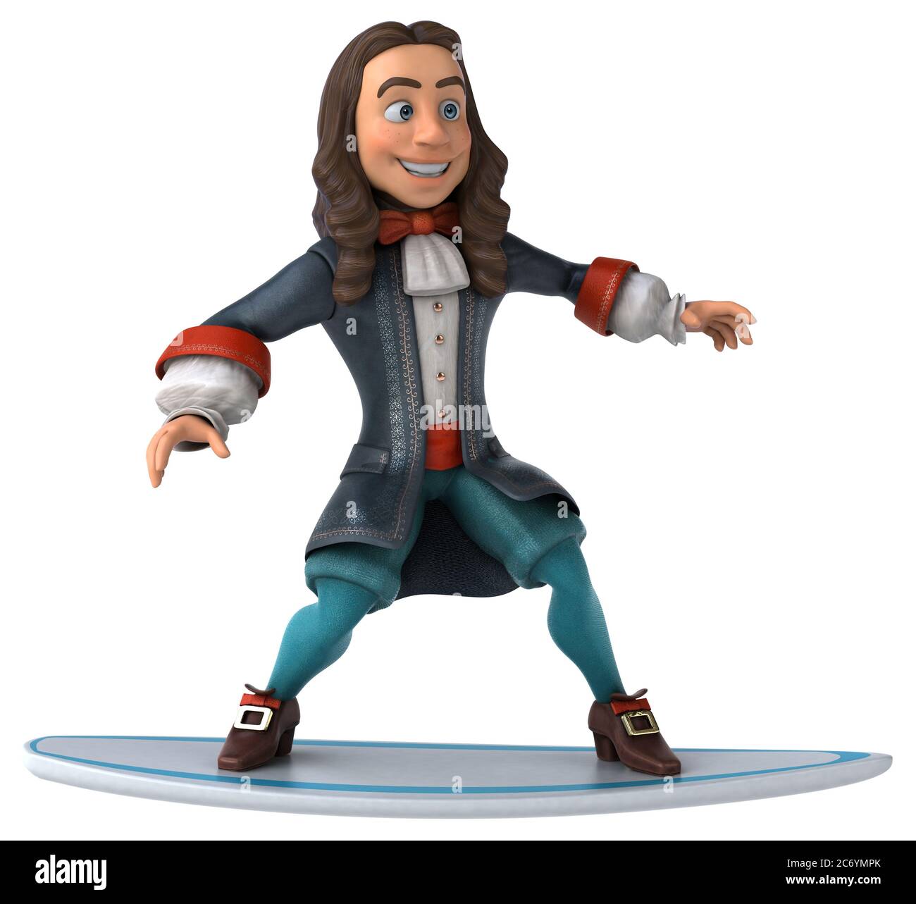 3D Illustration of a cartoon man in historical baroque costume Stock ...