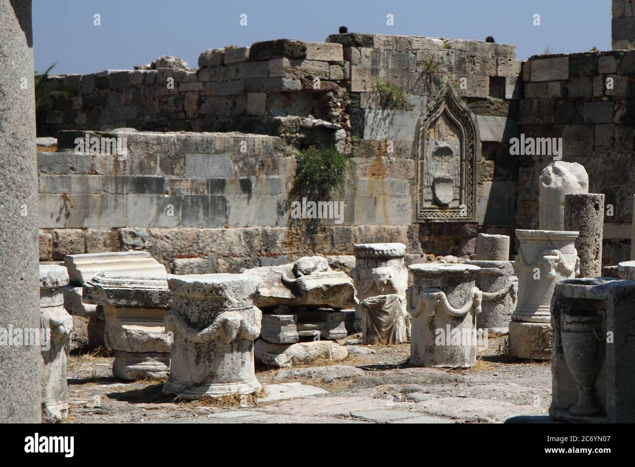 greece architecture from Kos island with blue sky Stock Photo - Alamy