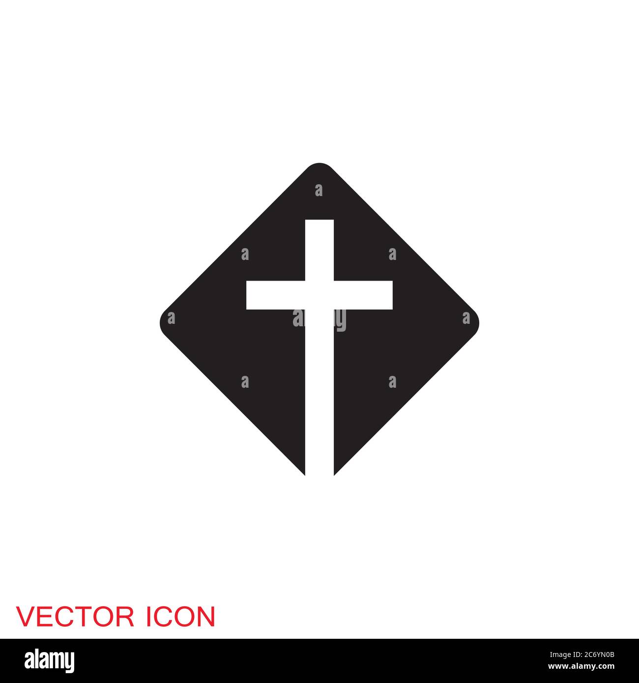 Church vector icons of religious christianity signs and symbols Stock ...