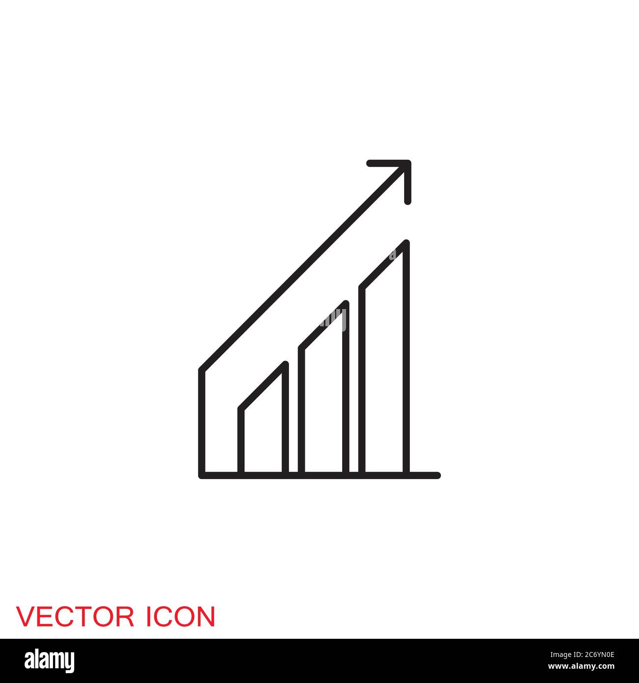 Chart Icon Vector Growing Graph Icon Illustration Stock Vector Image