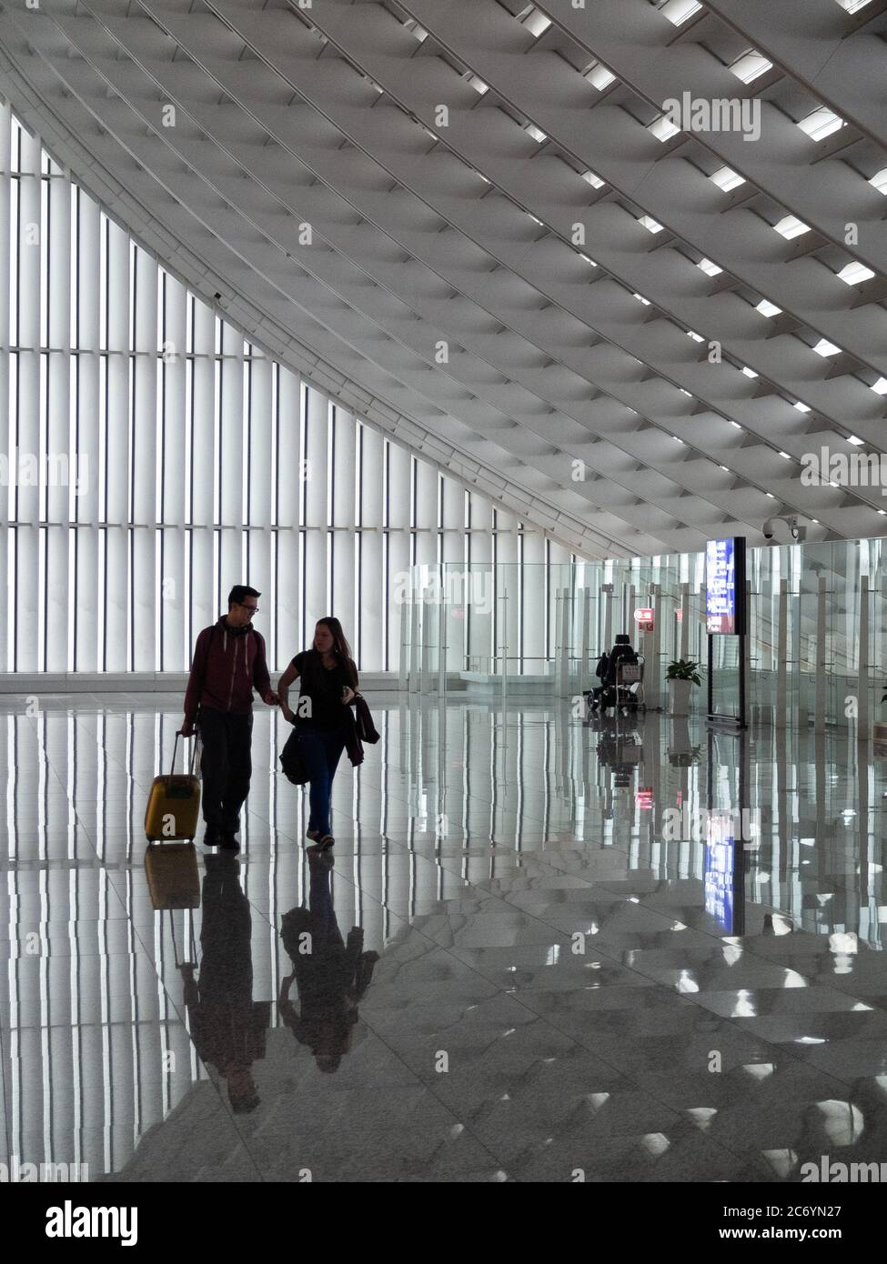 Inside Terminal 1 of Taoyuan International Airport (TPE) near Taipei ...