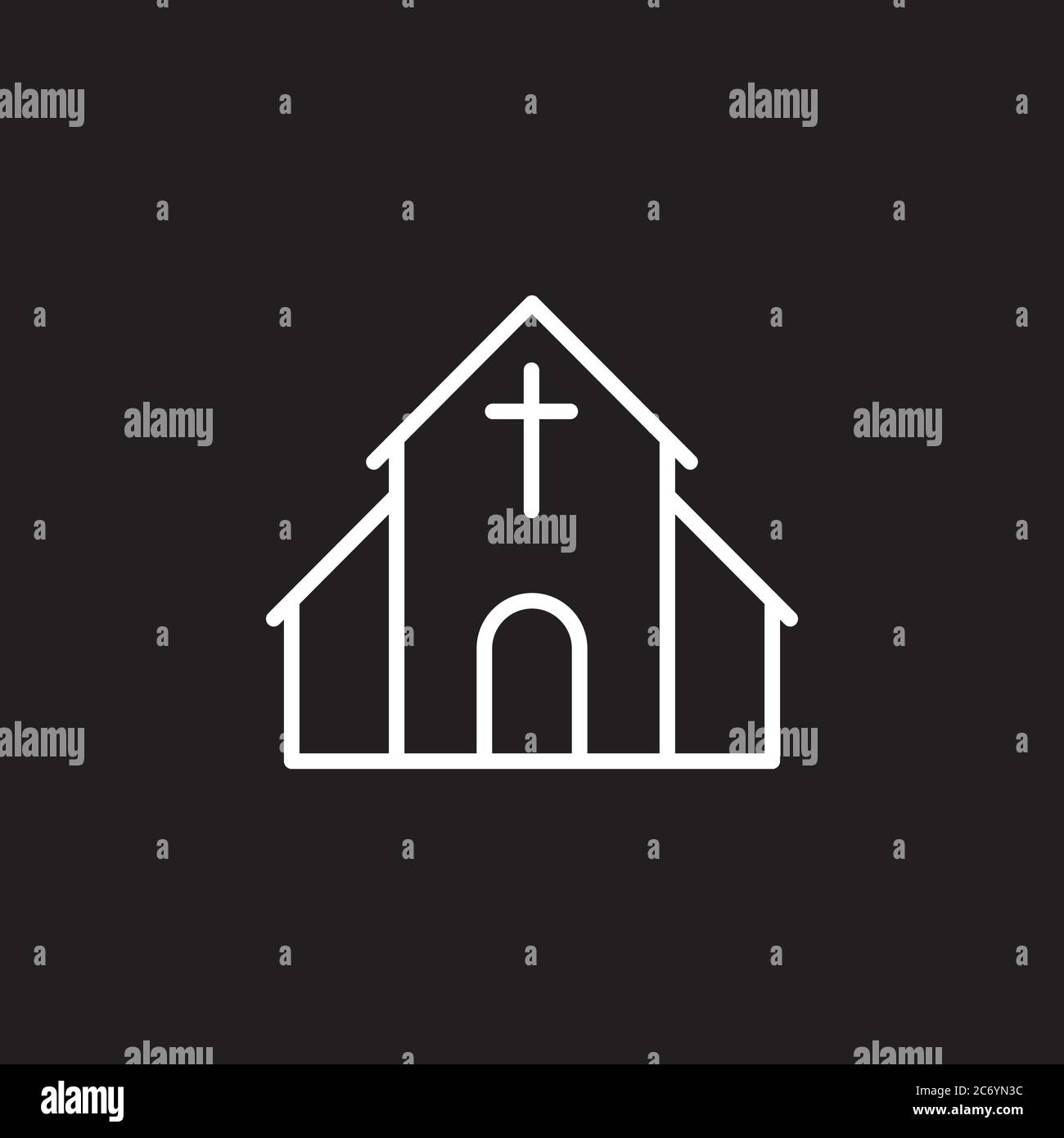Church vector icons of religious christianity signs and symbols Stock ...