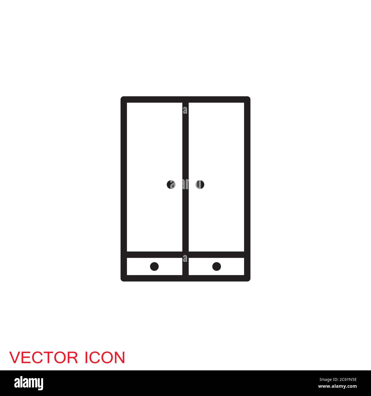 Cupboard icon, furniture and home decor icons. Vector illustration ...
