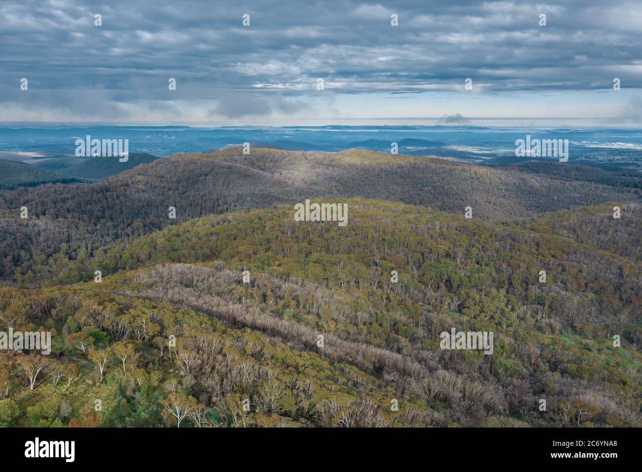 Aerial view from Mount Canobolas in the New South Wales regional town ...