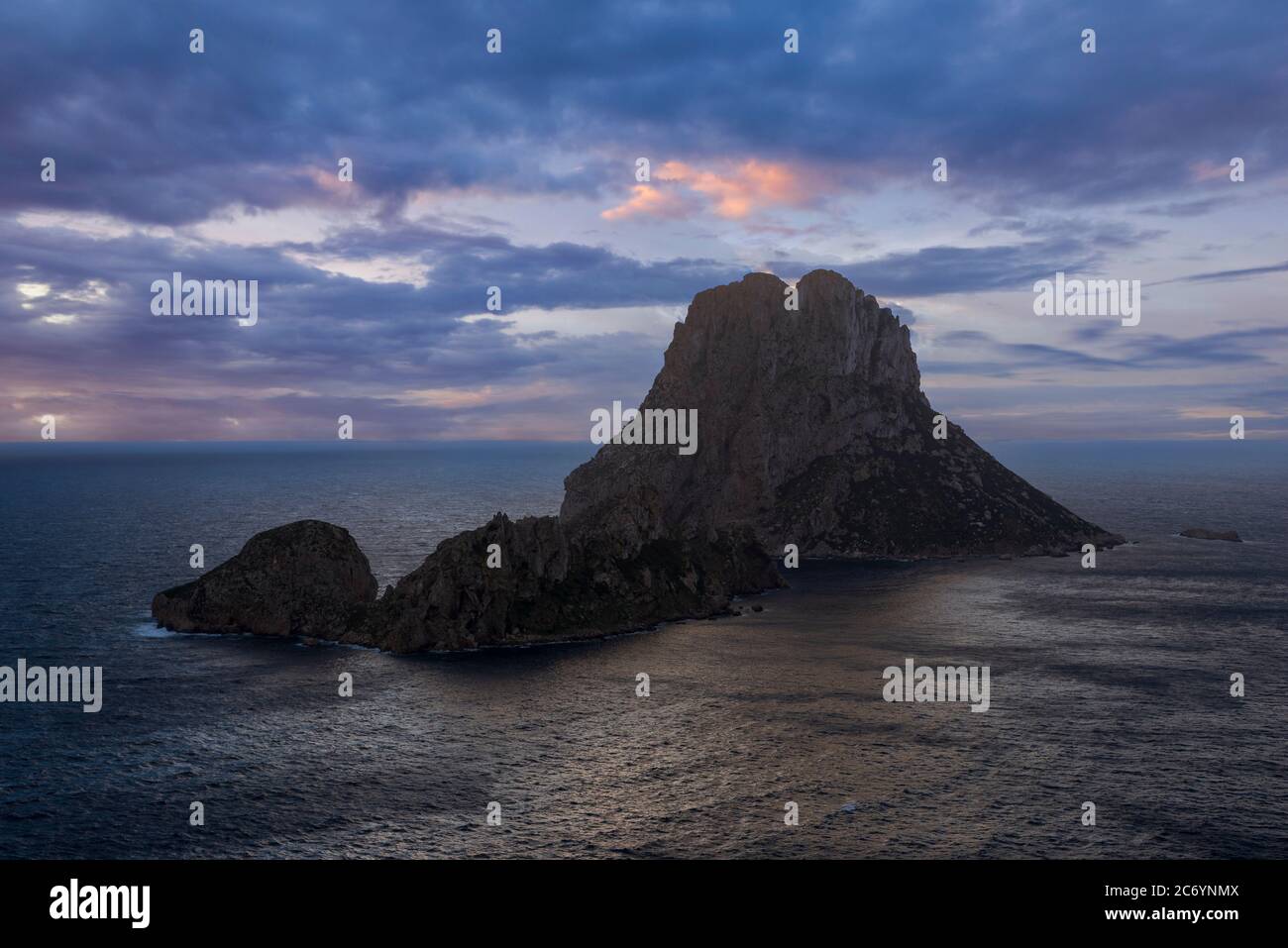 The island of Es Vedra in Ibiza from the viewpoint, Spain Stock Photo ...