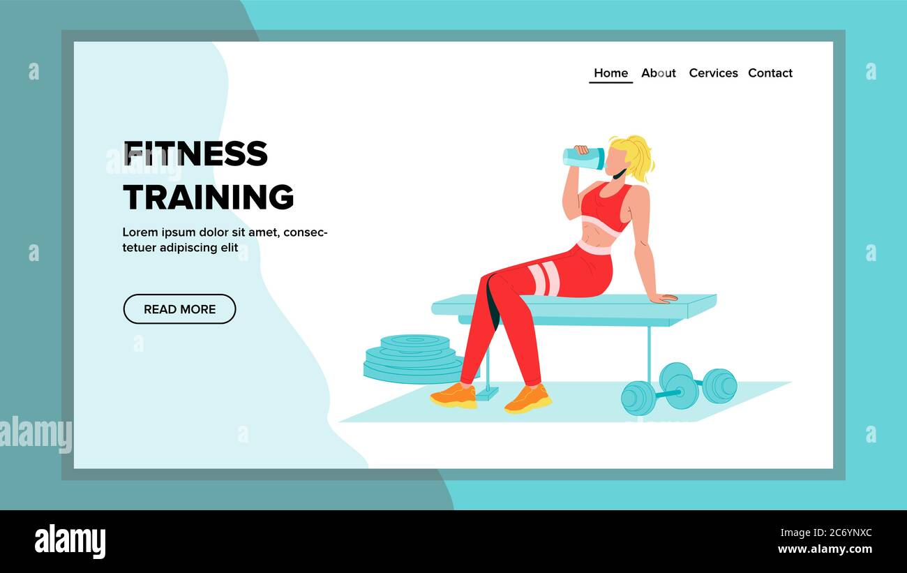 Fitness Training With Sport Tool In Gym Vector Stock Vector Image & Art ...