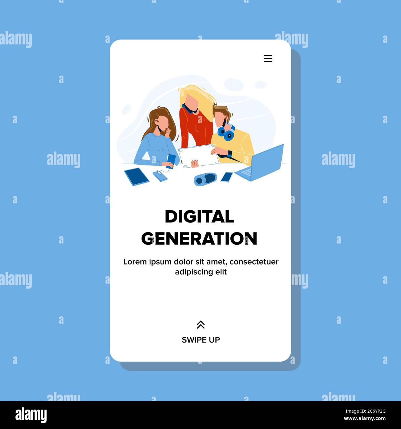 Digital Generation Modern Electronic Gadgets Vector Illustration Stock ...