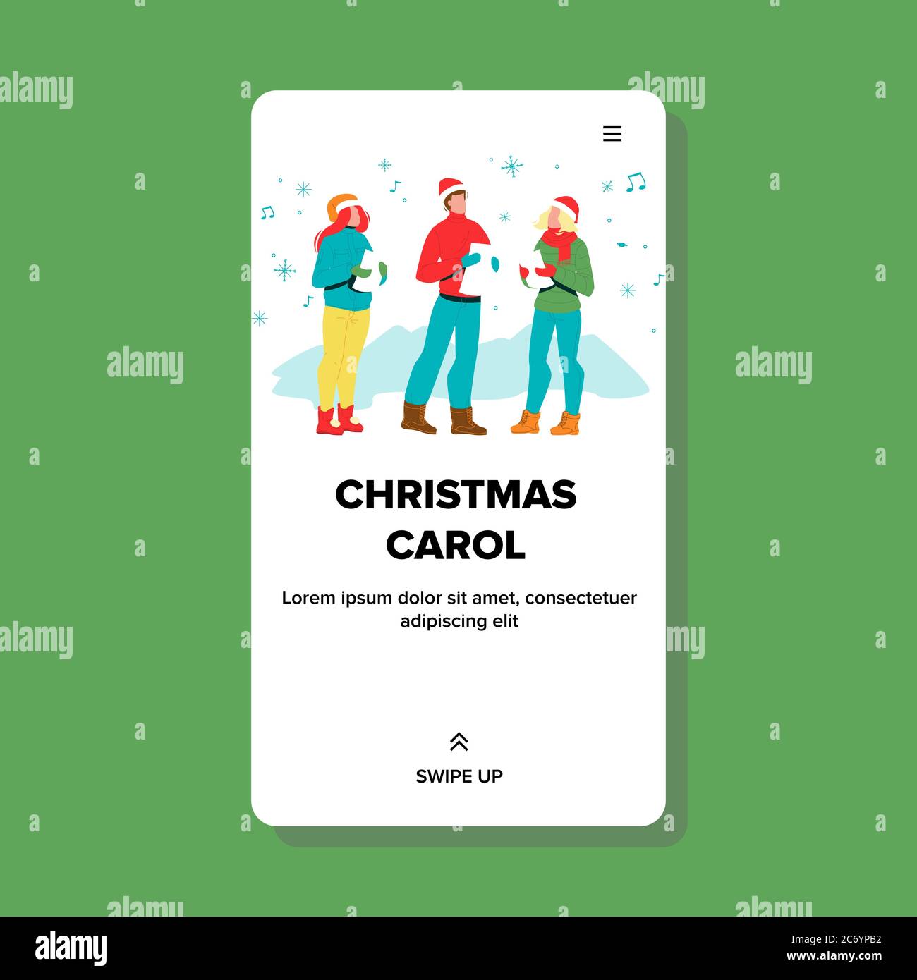 Christmas Carol Singing People Singers Vector Illustration Stock Vector ...