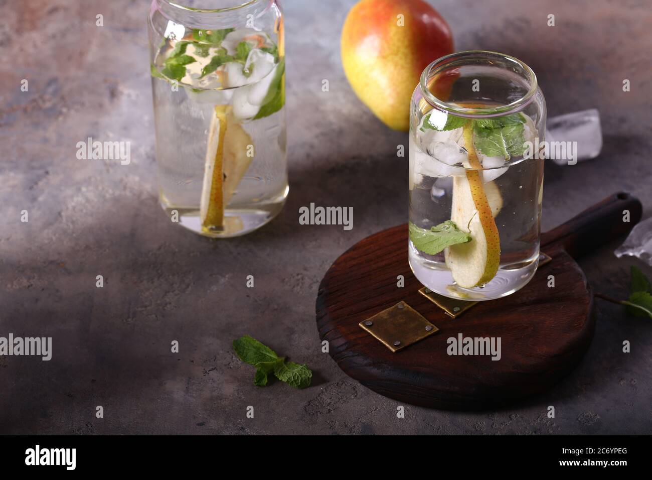 natural ice pear lemonade ice tea Stock Photo - Alamy