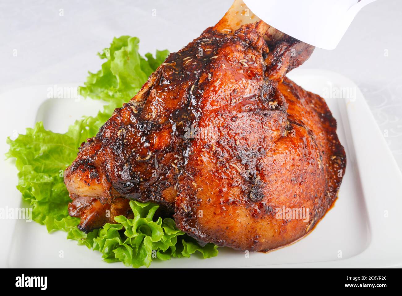 Baked Pork leg Stock Photo - Alamy