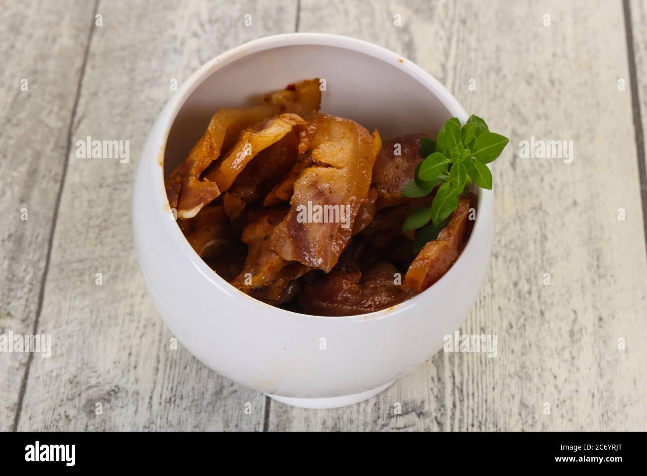 Pork ear snack in the bowl Stock Photo - Alamy