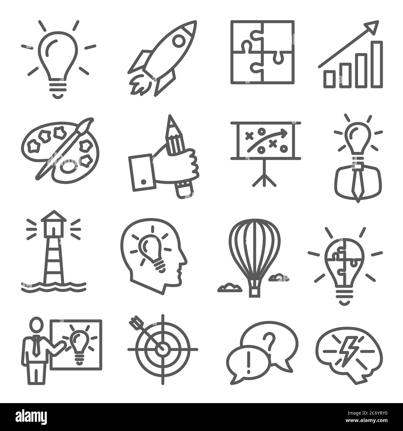 Human idea thin line Stock Vector Images - Alamy