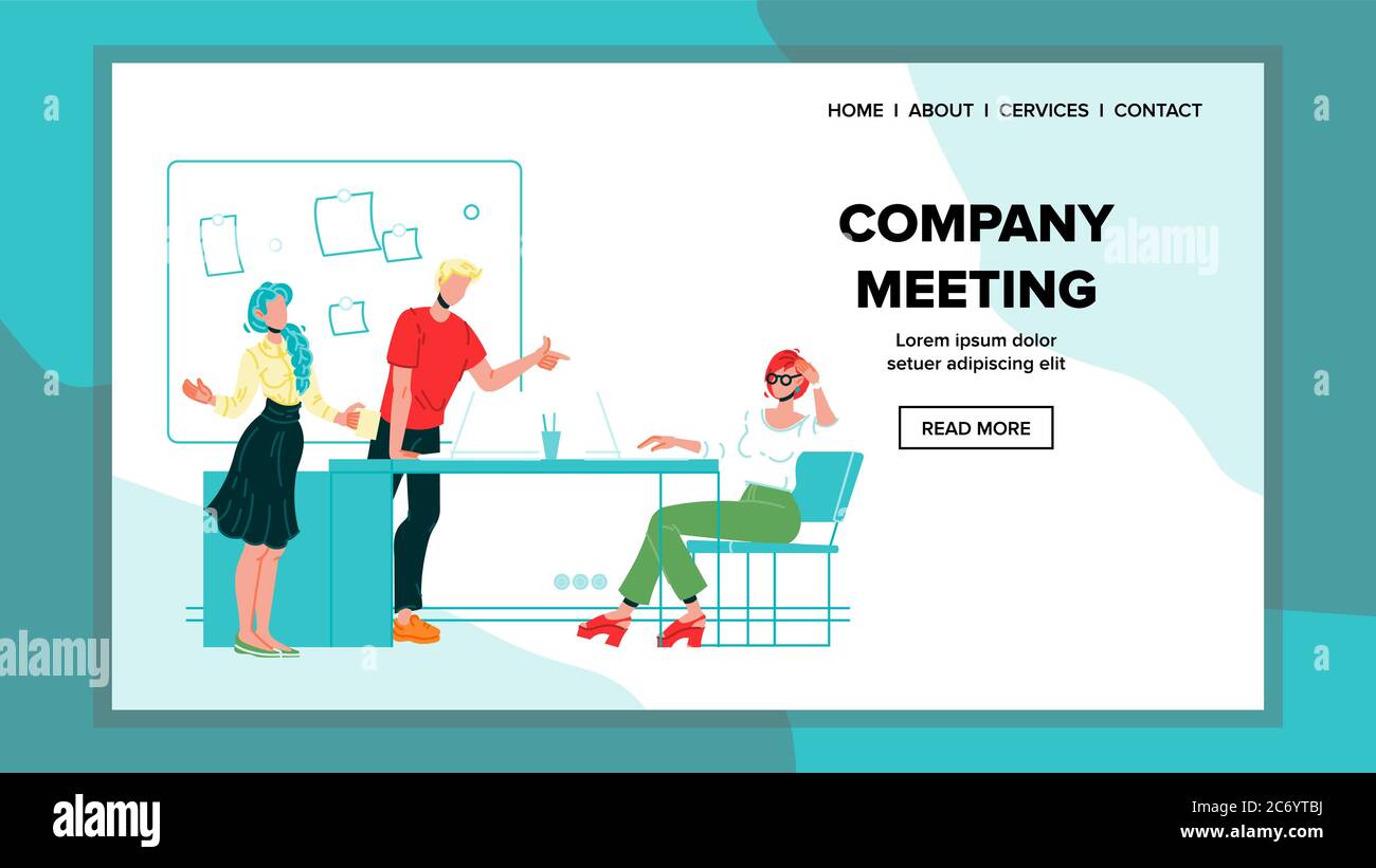 Company Meeting, Briefing Or Conference Vector Illustration Stock ...