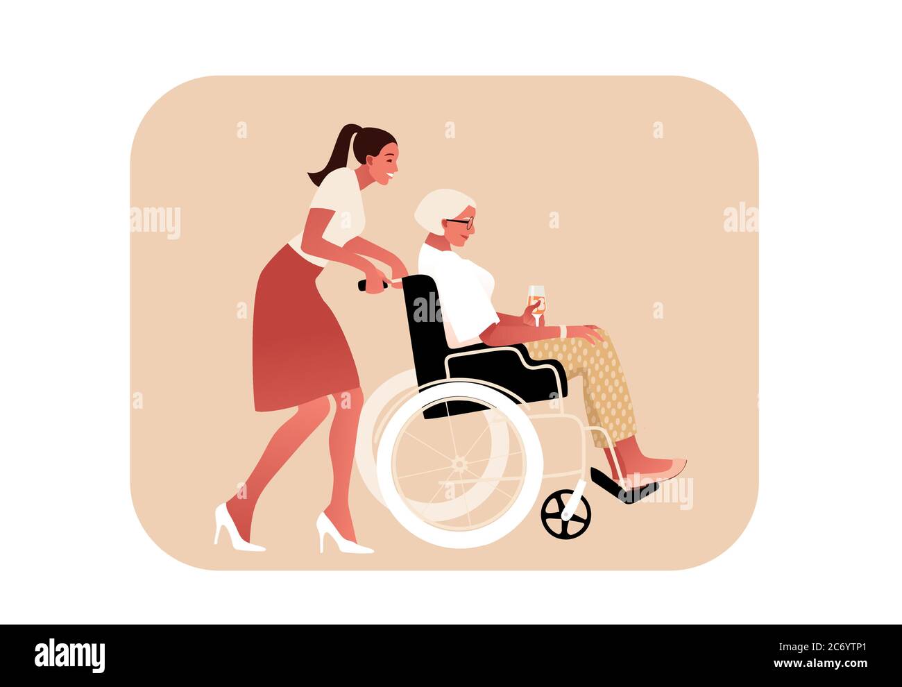 Side view of an old woman Stock Vector Images - Alamy