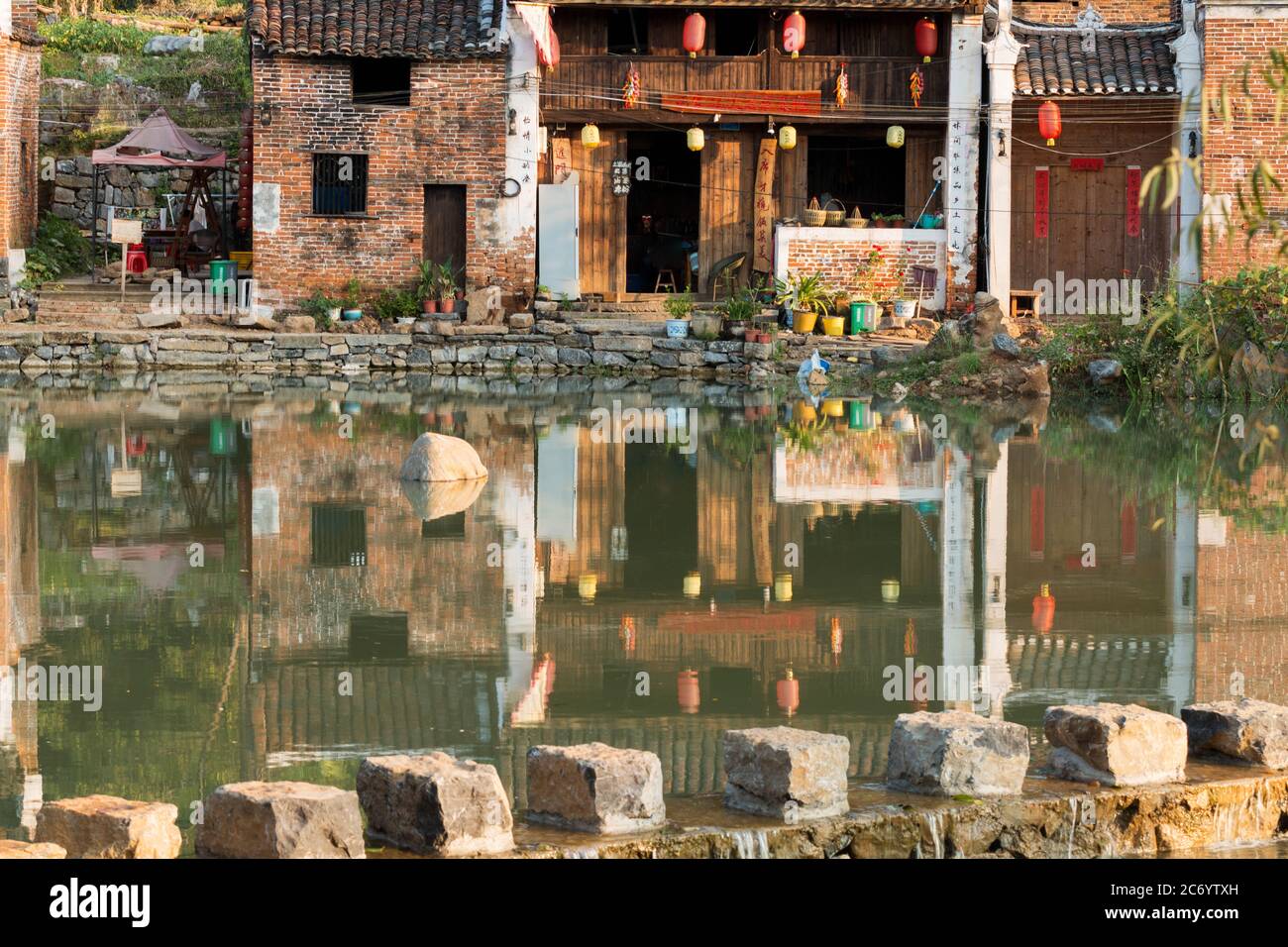 peaceful village in china Stock Photo - Alamy