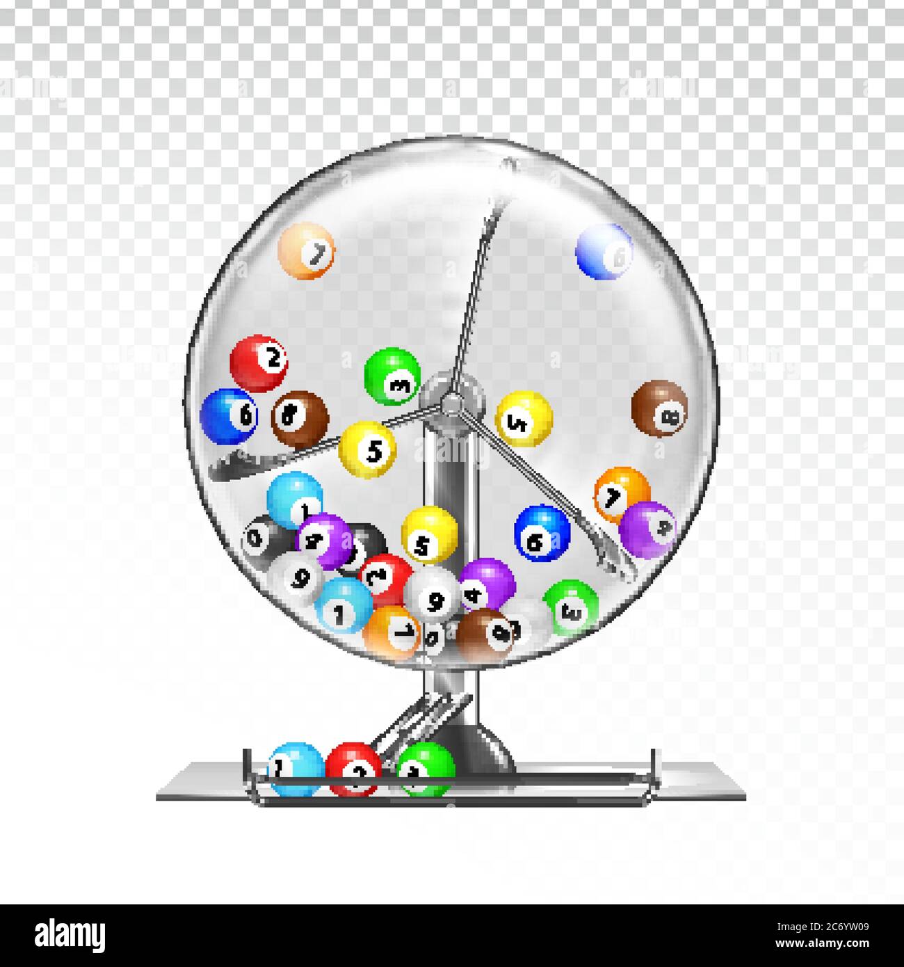 Lottery Machine With Lotto Balls Inside Vector Illustration Stock ...