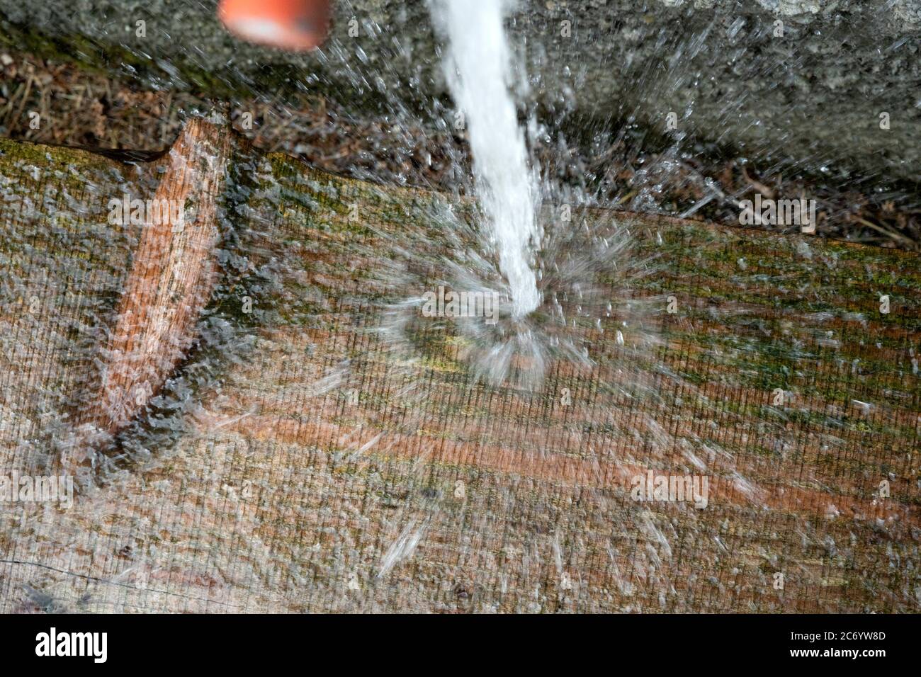 open outdoor water tap spreading macro detail Stock Photo - Alamy