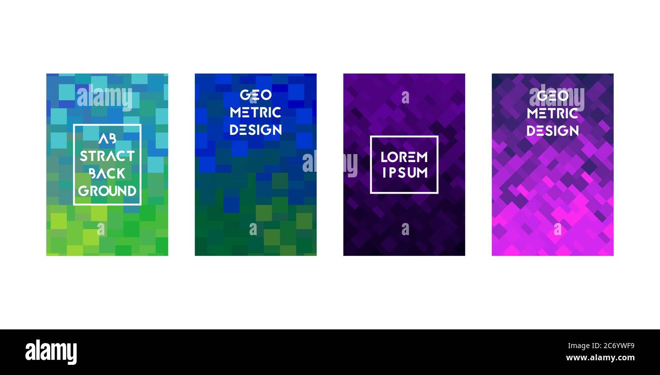 Cards set with square texture. Vector illustration. Modern design Stock ...