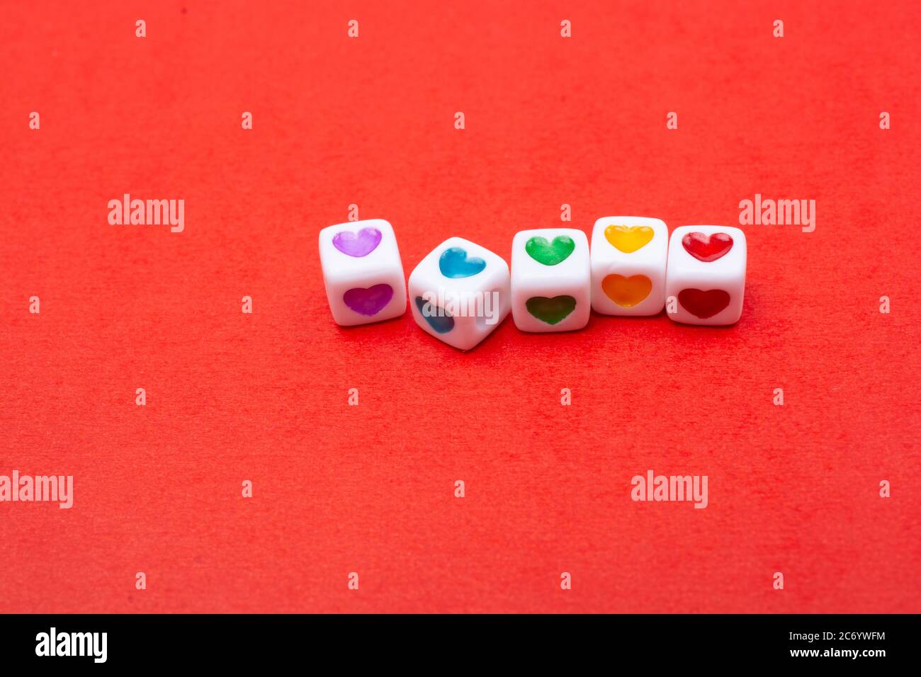 Colorful hearts in cubes for Valentine's day love concepts Stock Photo ...