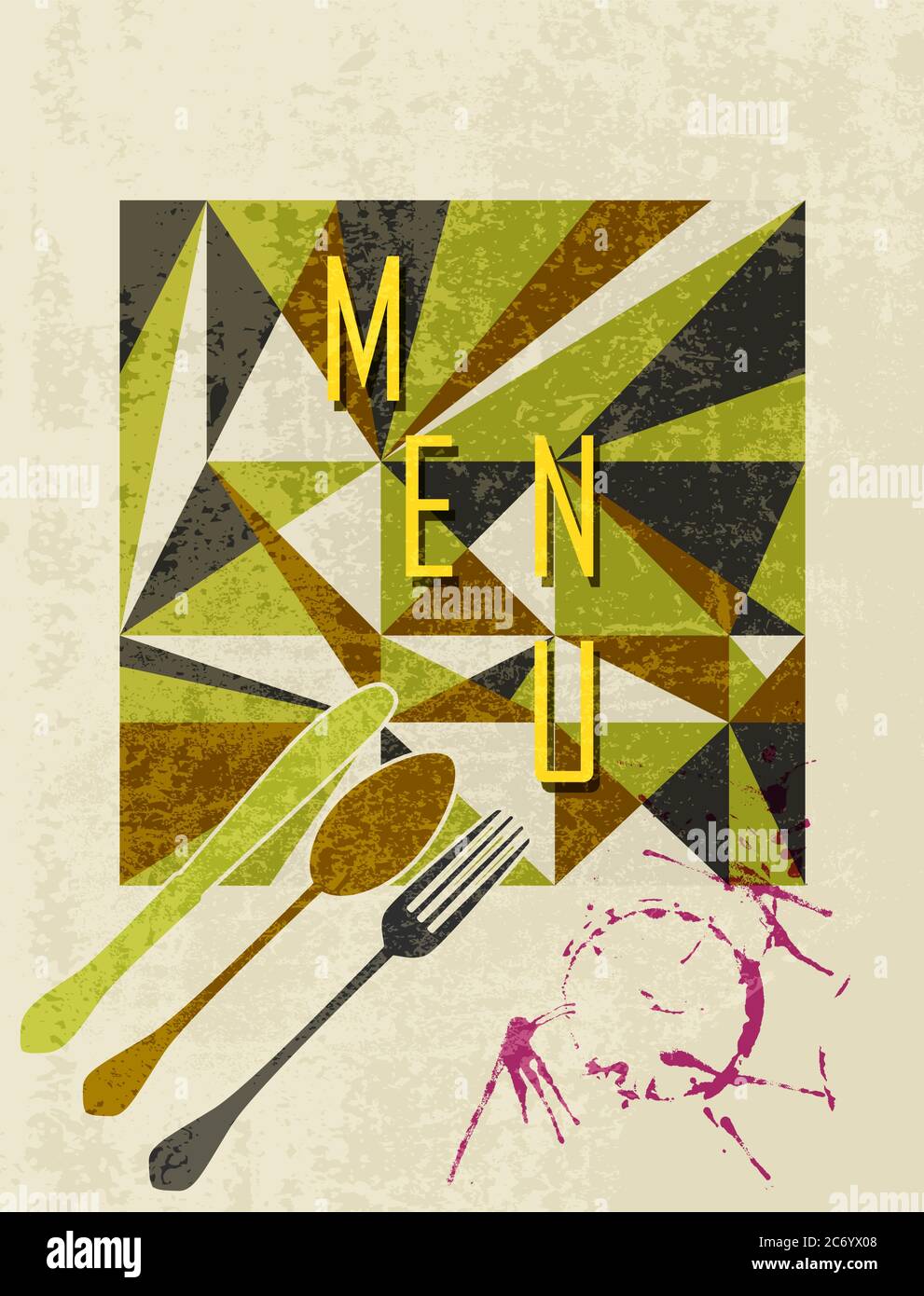 retro abstract menu template,free copy space, vector, fictional artwork ...