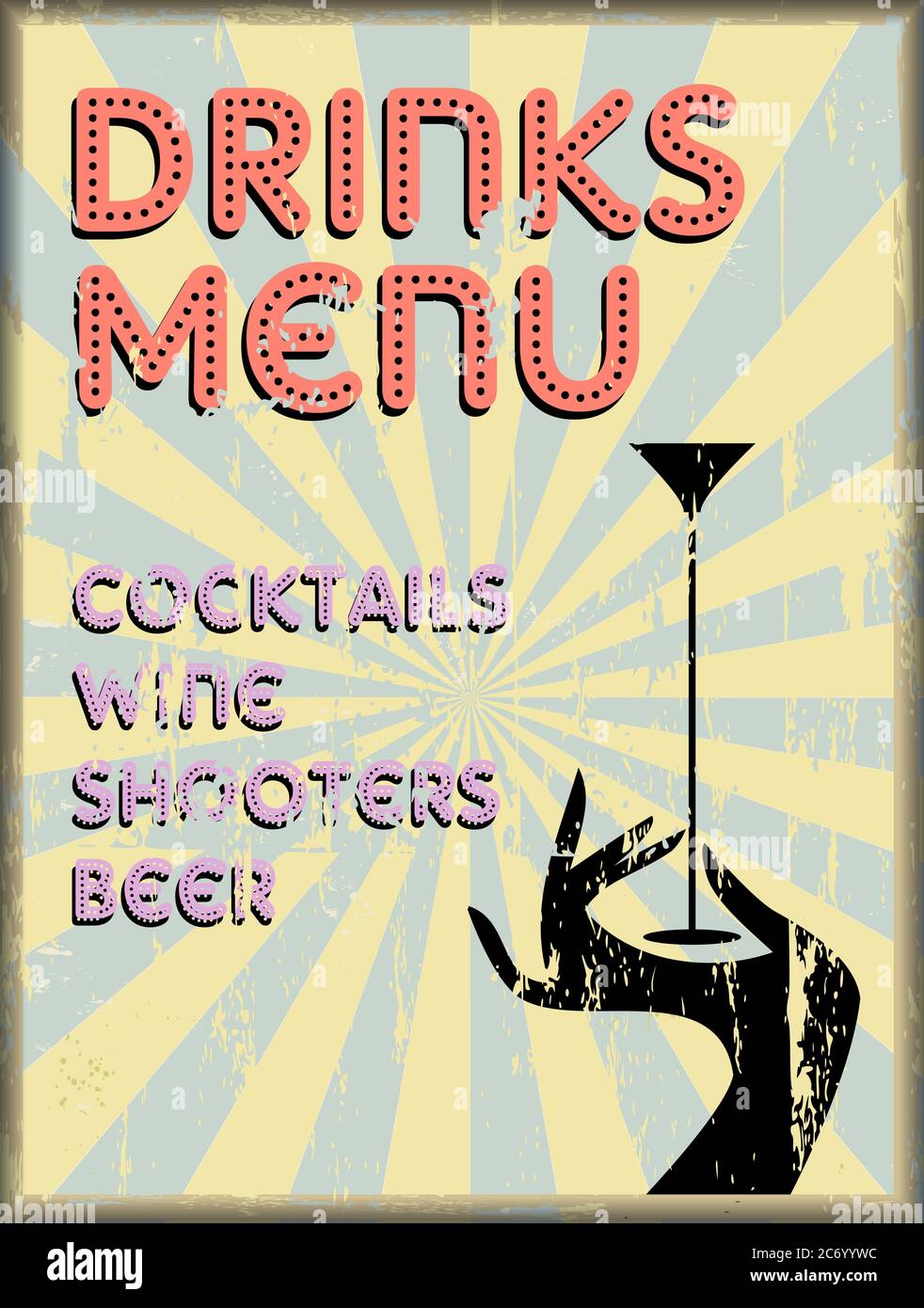 Cocktail menu card design template,free copy space Stock Vector Image ...