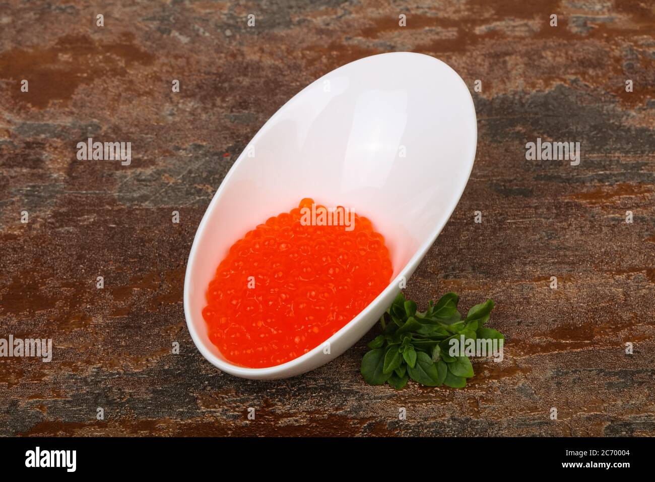 Luxury Red Caviar in the bowl Stock Photo - Alamy