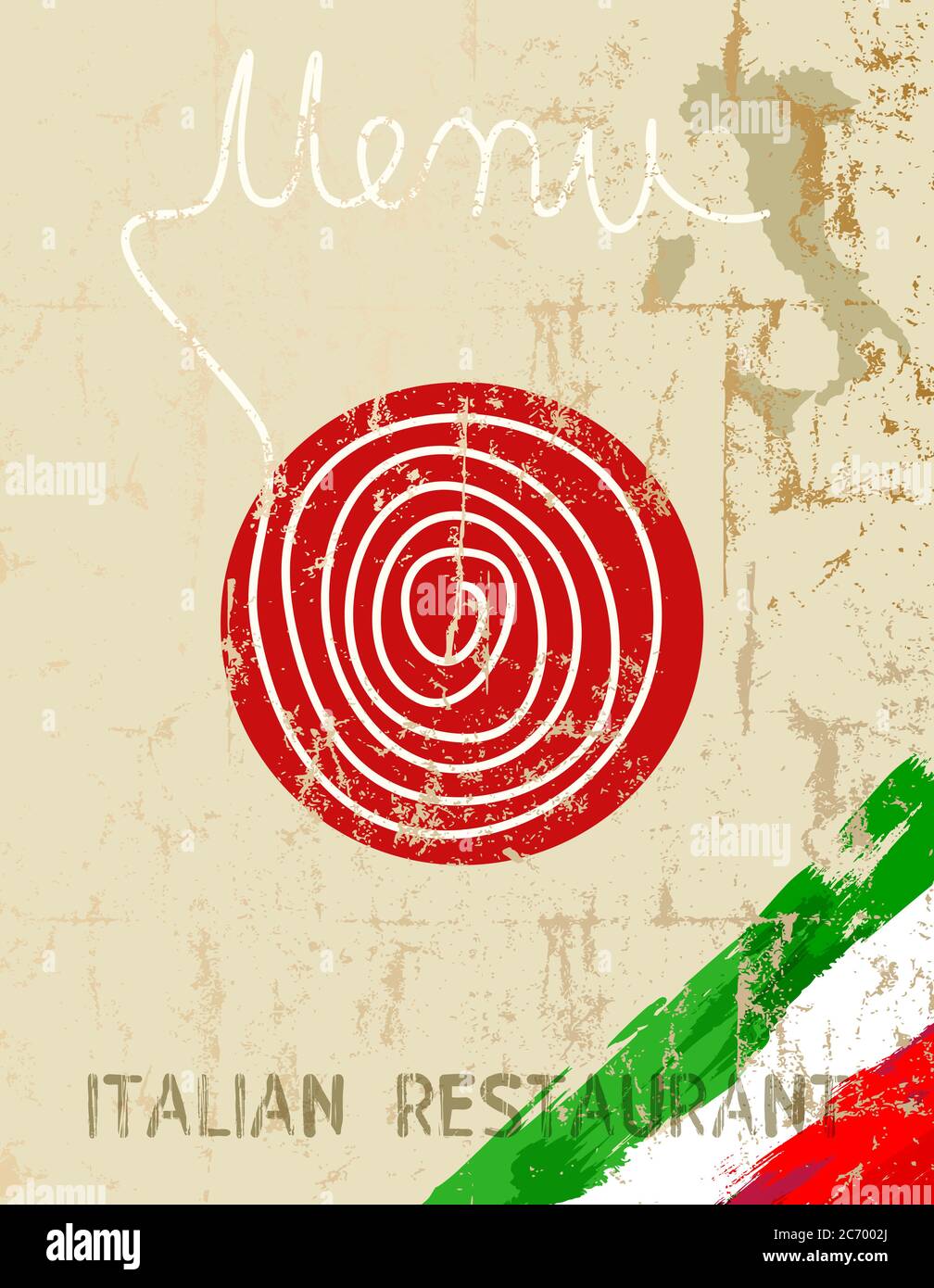 Menu for Italian restaurant, fictional artwork, free copy space Stock ...