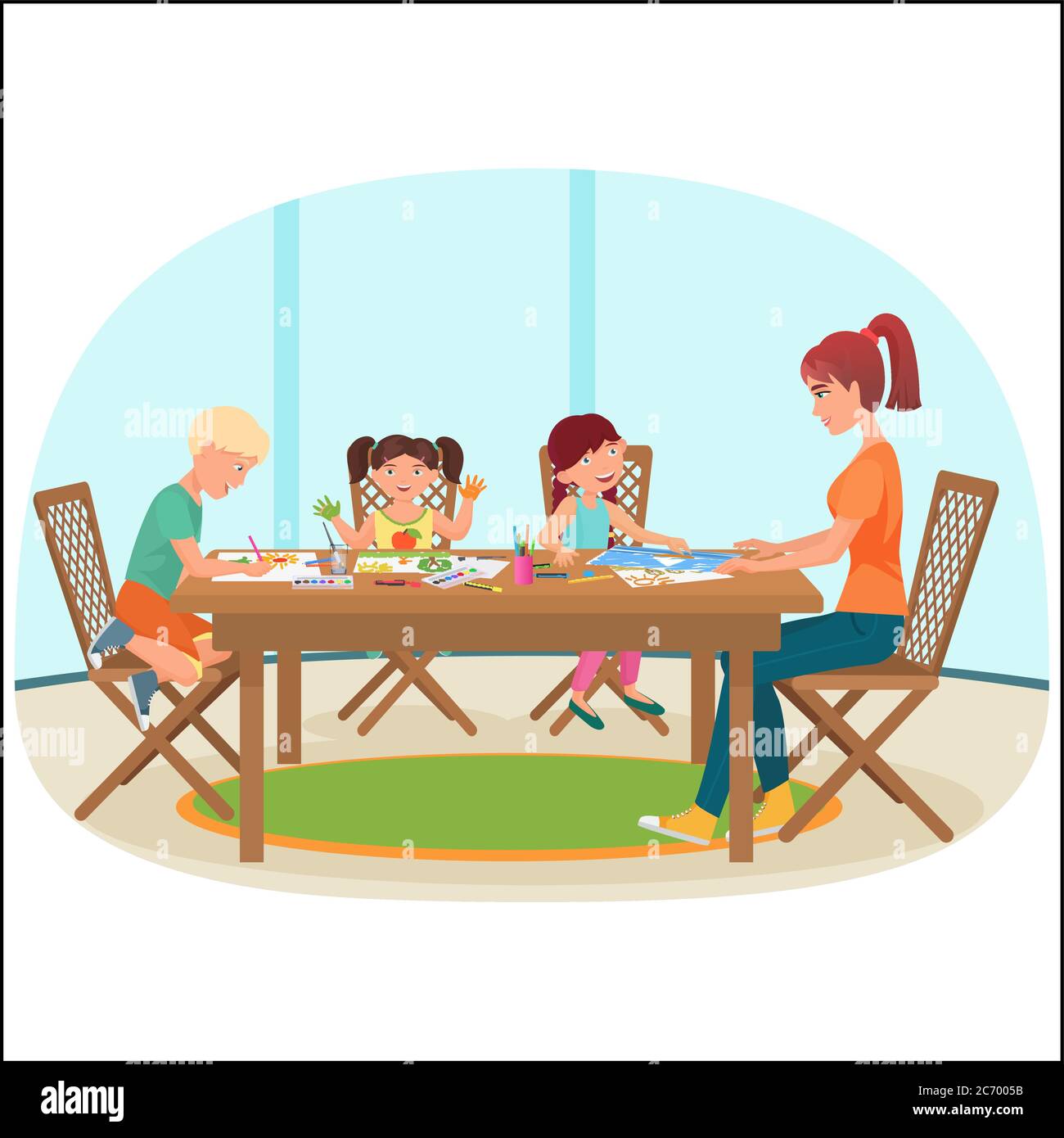 Activity children with parent Stock Vector Images - Alamy