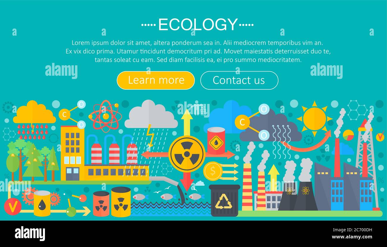 Modern flat infographic ecology concept. Green energy alternative fuel ...