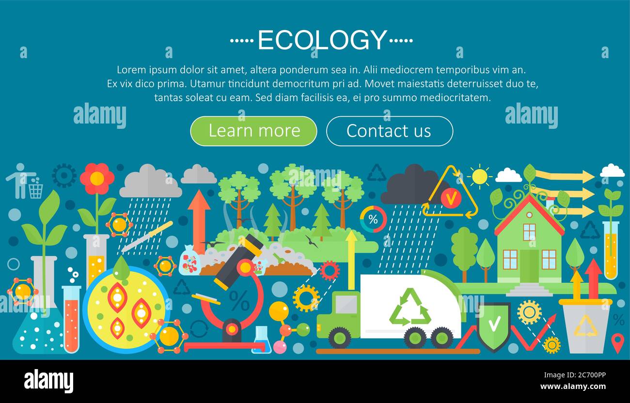 Modern flat infographic ecology concept. Green energy alternative fuel ...