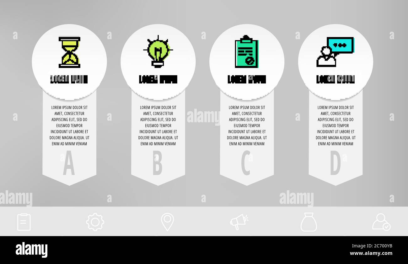 Infographics with 4 circles and arrows. Modern vector template. Can be ...