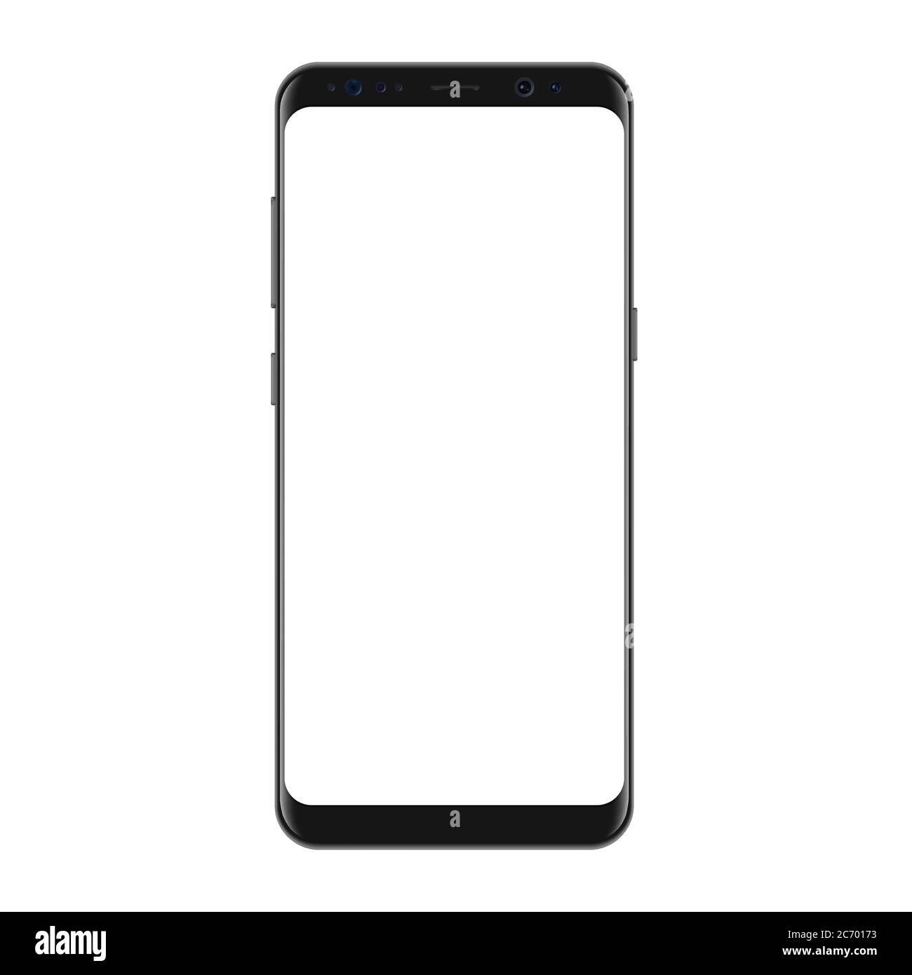 New version of modern vector smartphone with blank white screen ...
