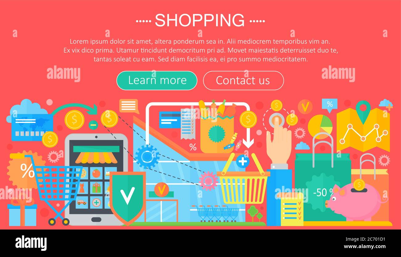 Business concept online shopping infographics hi-res stock photography ...