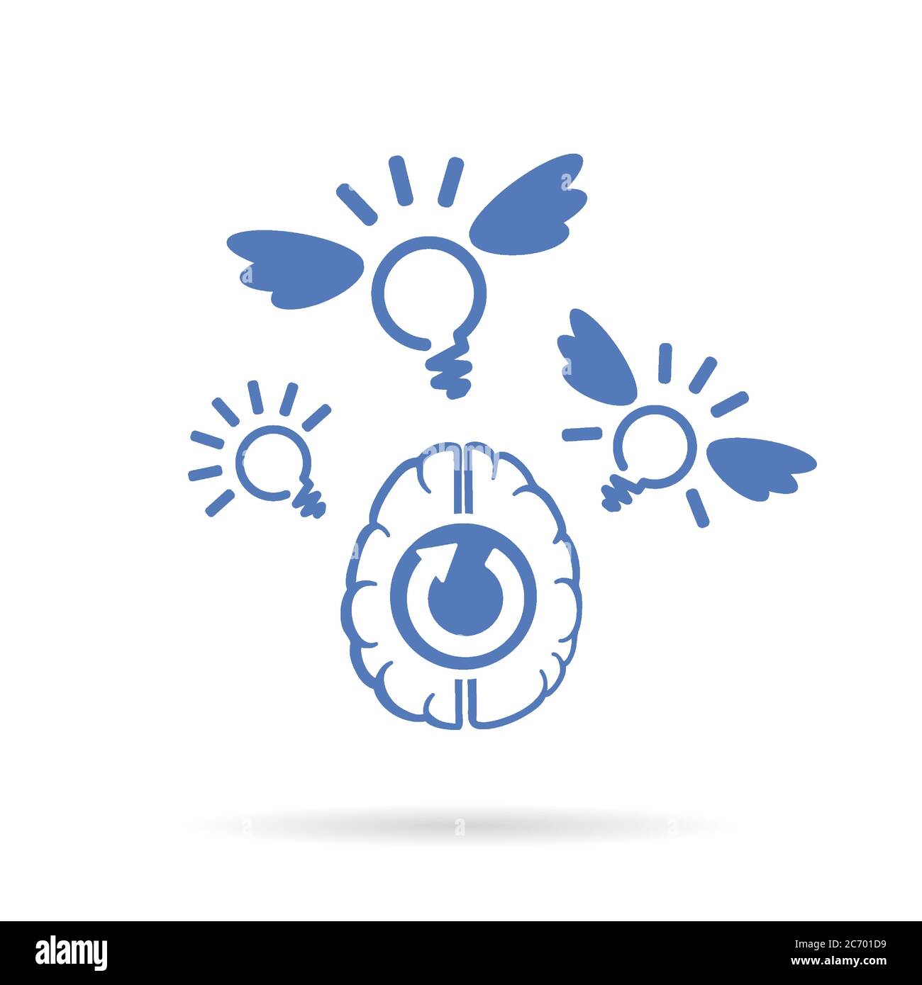 Brain idea generation process concept illustration. Light buld human ... Brain idea generation process concept illustration. Light buld human ...