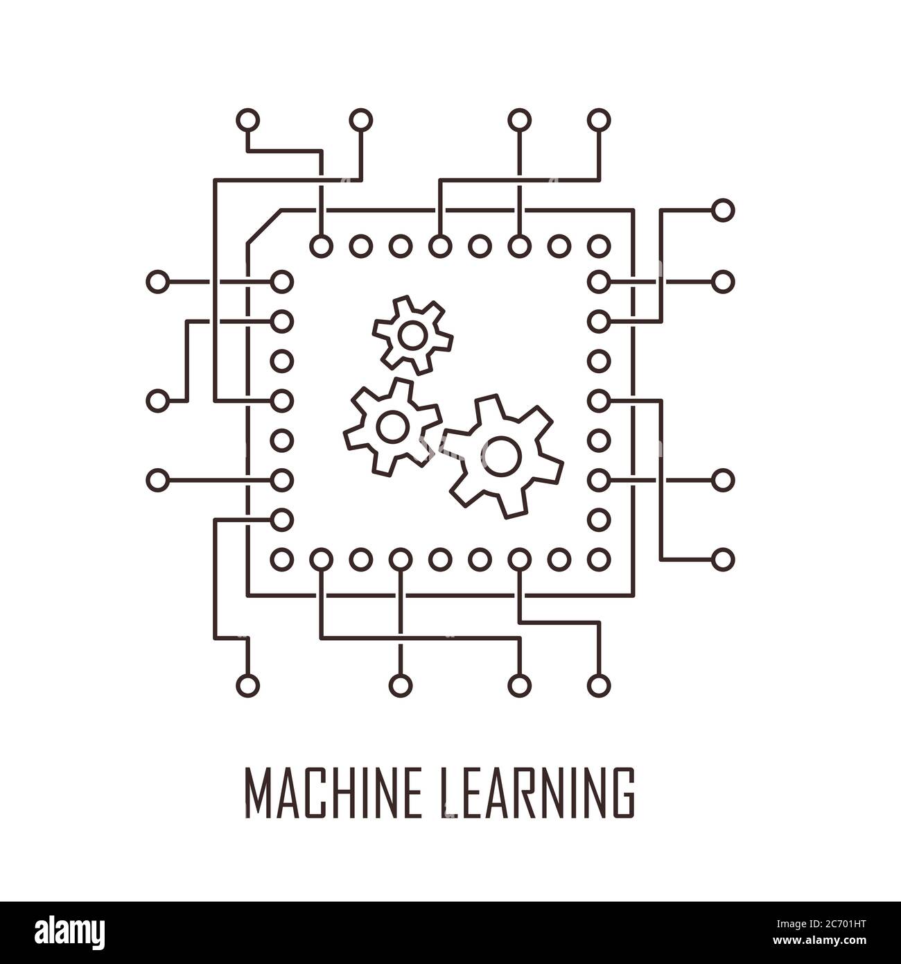 Machine learning modern technology symbol vector illustration Stock ...