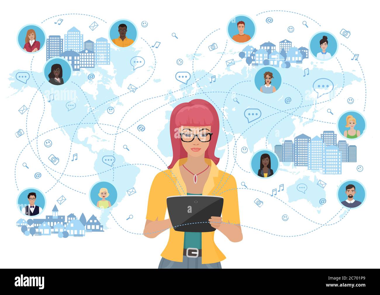 Communicating using wireless technology Stock Vector Images - Alamy