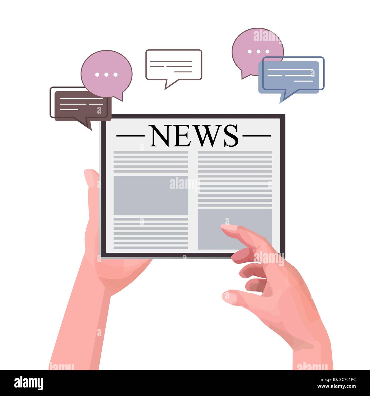 Newspaper tablet screen Stock Vector Images - Alamy