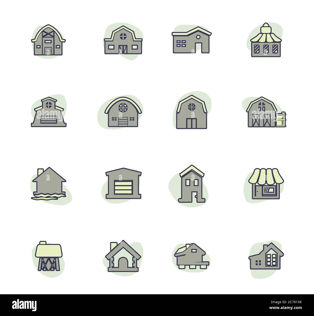 Farm building icons set Stock Vector Image & Art - Alamy