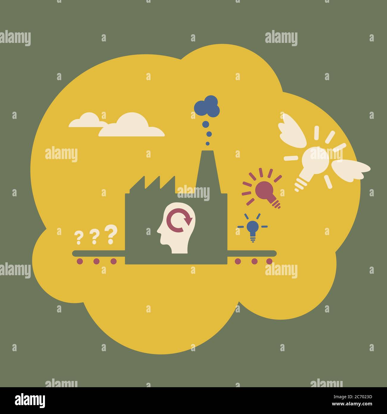 Industrial Idea generation vector illustration. Intellectual ...