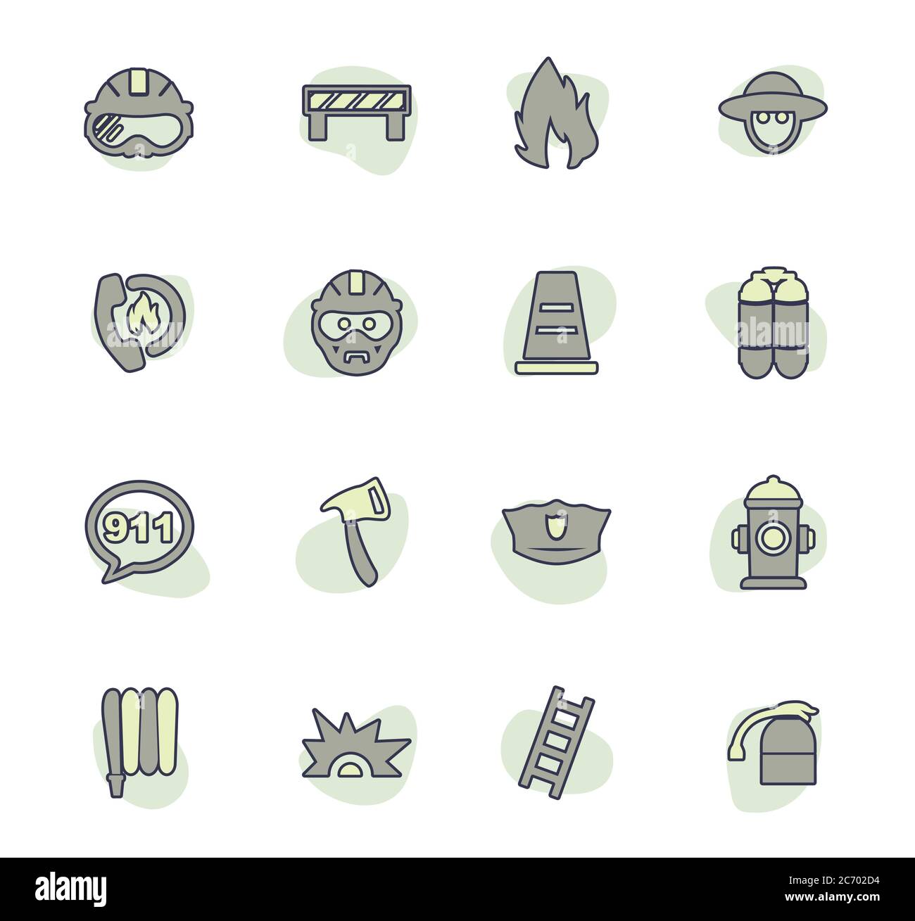 Fire brigade icons set Stock Vector Image & Art - Alamy