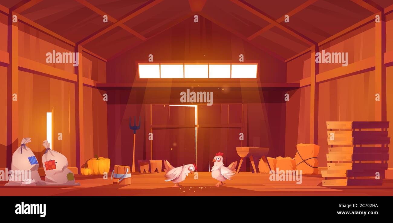 Inside Of Barn Cartoon