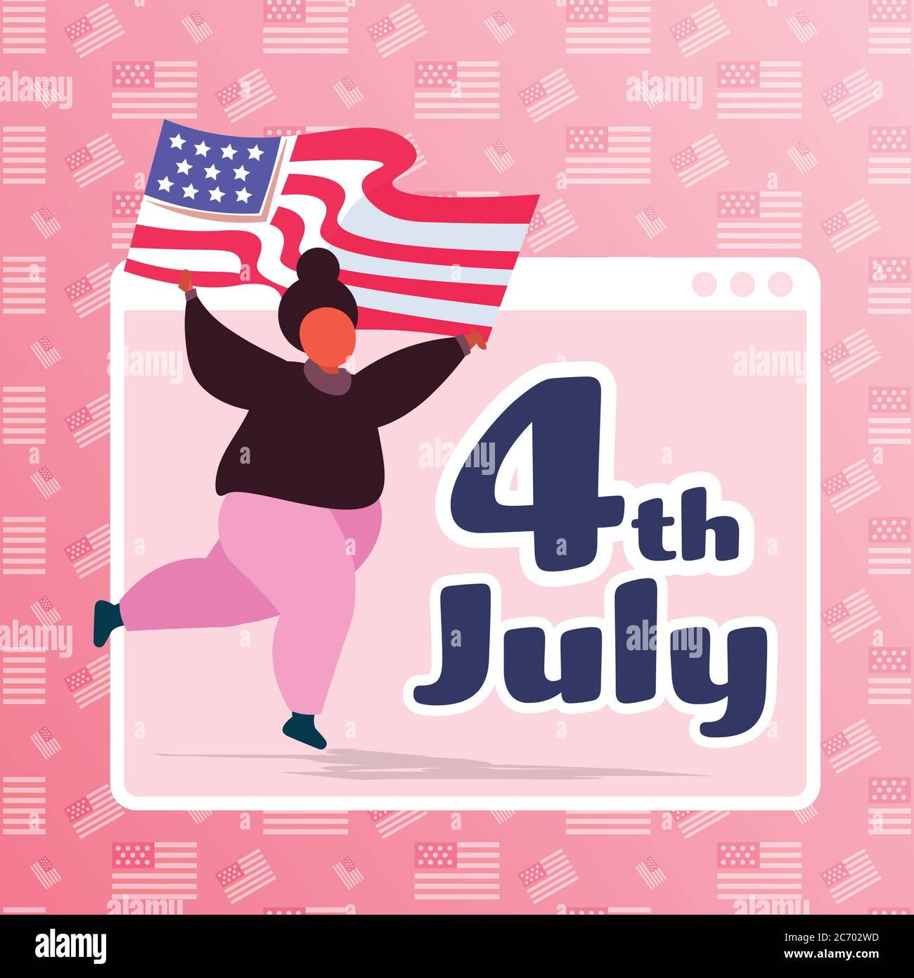 Woman american flag full length Stock Vector Images - Alamy