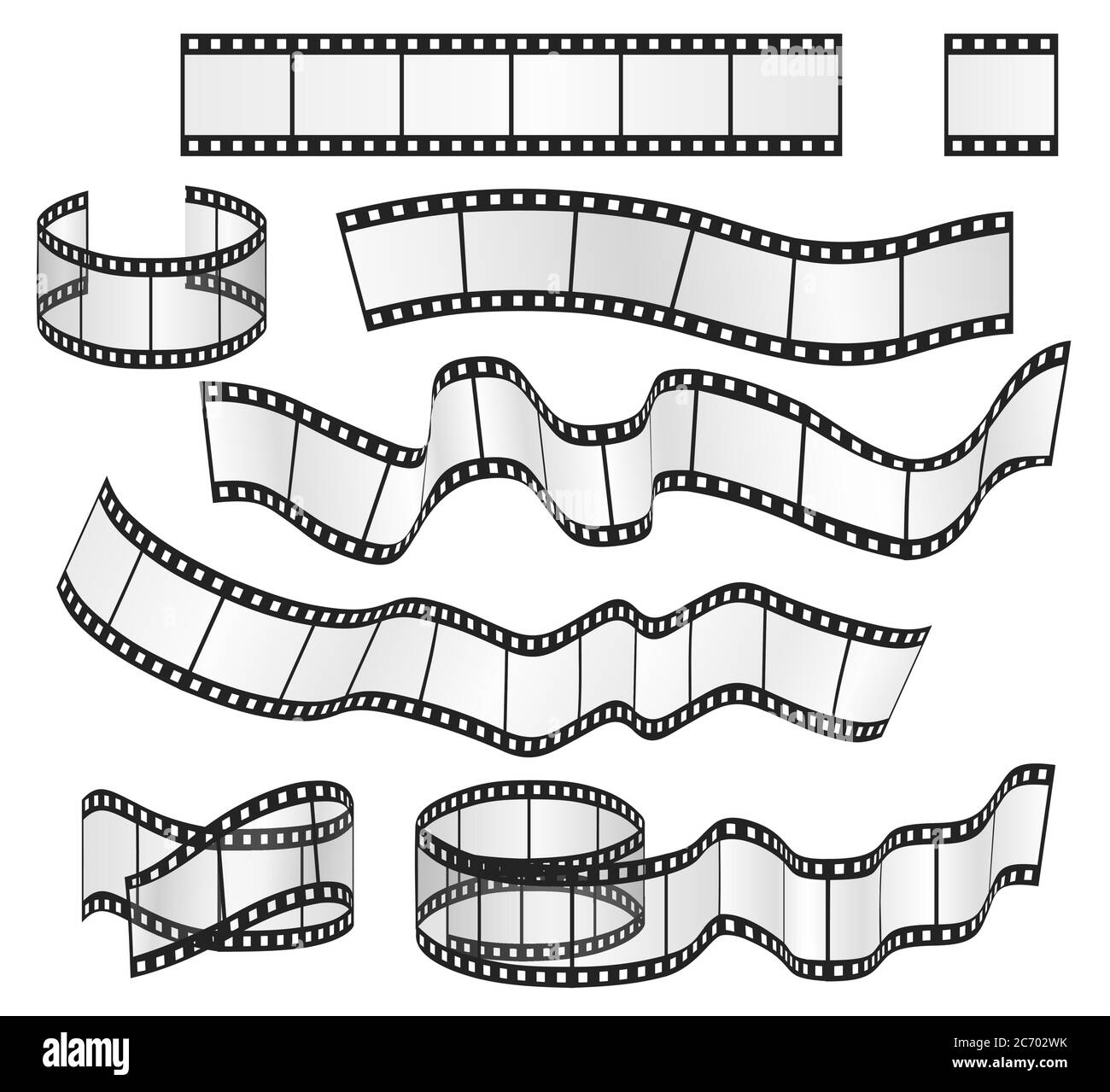 Vector film strip set. Film frames collection. Vector illustration ...