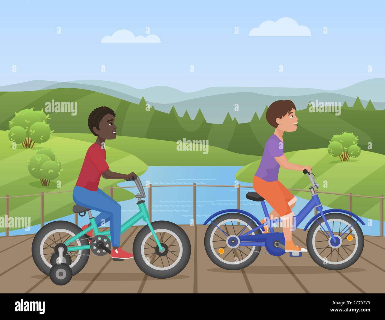 White and african kids riding bikes, Child riding bike, kids on bicycle ...